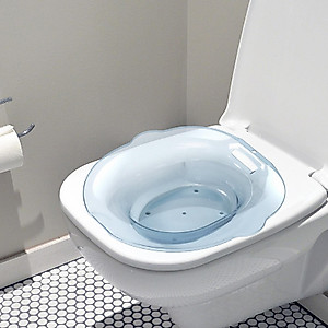 Sitz Bath Basin for Toilet,Bidet Toilet Tub, Universal,Portable Wider Seating Area Hangable Anti Overflow Hip Bath Steam Seat for Elderly, Blue