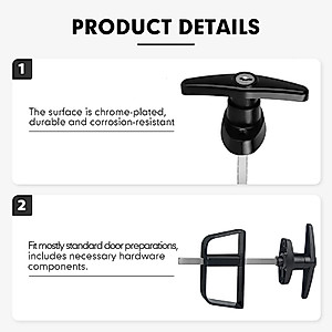 Shed Door Latch T-Handle Lock Kit with 5 Keys,BTEOBFY 5-1/2" Stem Storage Barn Shed Door Hardware Lock Set for Playhouses, Chicken Coops,Camper (Black)