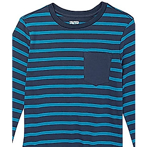 Amazon Essentials Boys' Long-Sleeve T-Shirts, Pack of 5, Monsters/Multicolor/Stripe, Medium