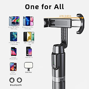 Selfie Stick Tripod for iPhone, Cell Phone Stand for Recording with Wireless Remote, Lightweight Tripod Stand for iPhone 13/12/12 Pro/12 Pro Max/11/11 Pro/X/XR/XS/8/7/6S,Android Samsung Smartphone