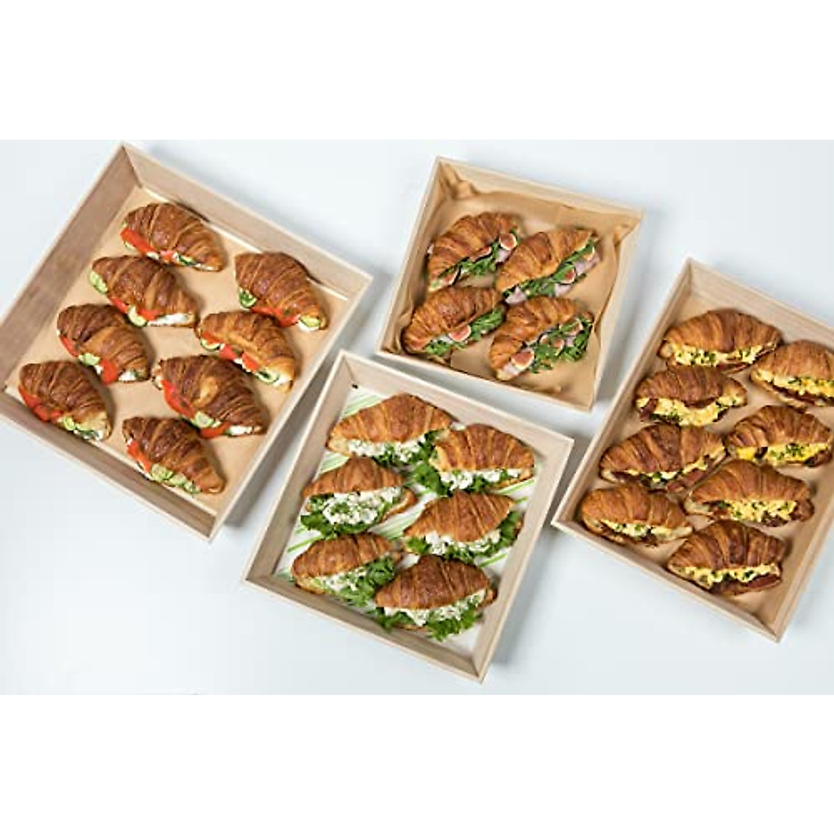 PacknWood 210WOODTRAY3939-‘‘NOAH3939’’ Heavy Duty Wooden Tray-Biodegradable Wood Serving Trays,Bamboo Trays for Eating,Parties,Wedding,Dessert,Birthdays, Serveware Appetizer 17”x 17”x1.75" in|10 pcs