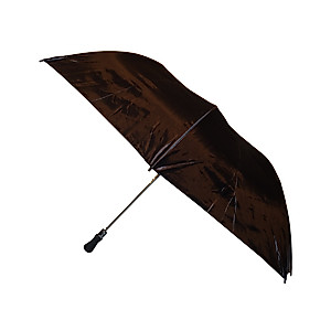 Weather Station 56 Inch Golf Umbrella, Automatic Compact, Lightweight, and Wind Resistant Two Person Folding Umbrella for Travel and Rain, Mesh Carry Bag, Black