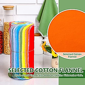 50 Pcs Reusable Paper Towels Absorbent Kitchen Napkins 9.8 x 9.8 Inch Washable Paperless Paper Towels Kitchen Cleaning Household Cleaning Cloths Napkins for Kids (Multi Colors, Solid Style)