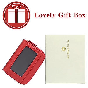 GOIACII Small Genuine Leather Wallet for Women, RFID Blocking Credit Card Holder Wallet