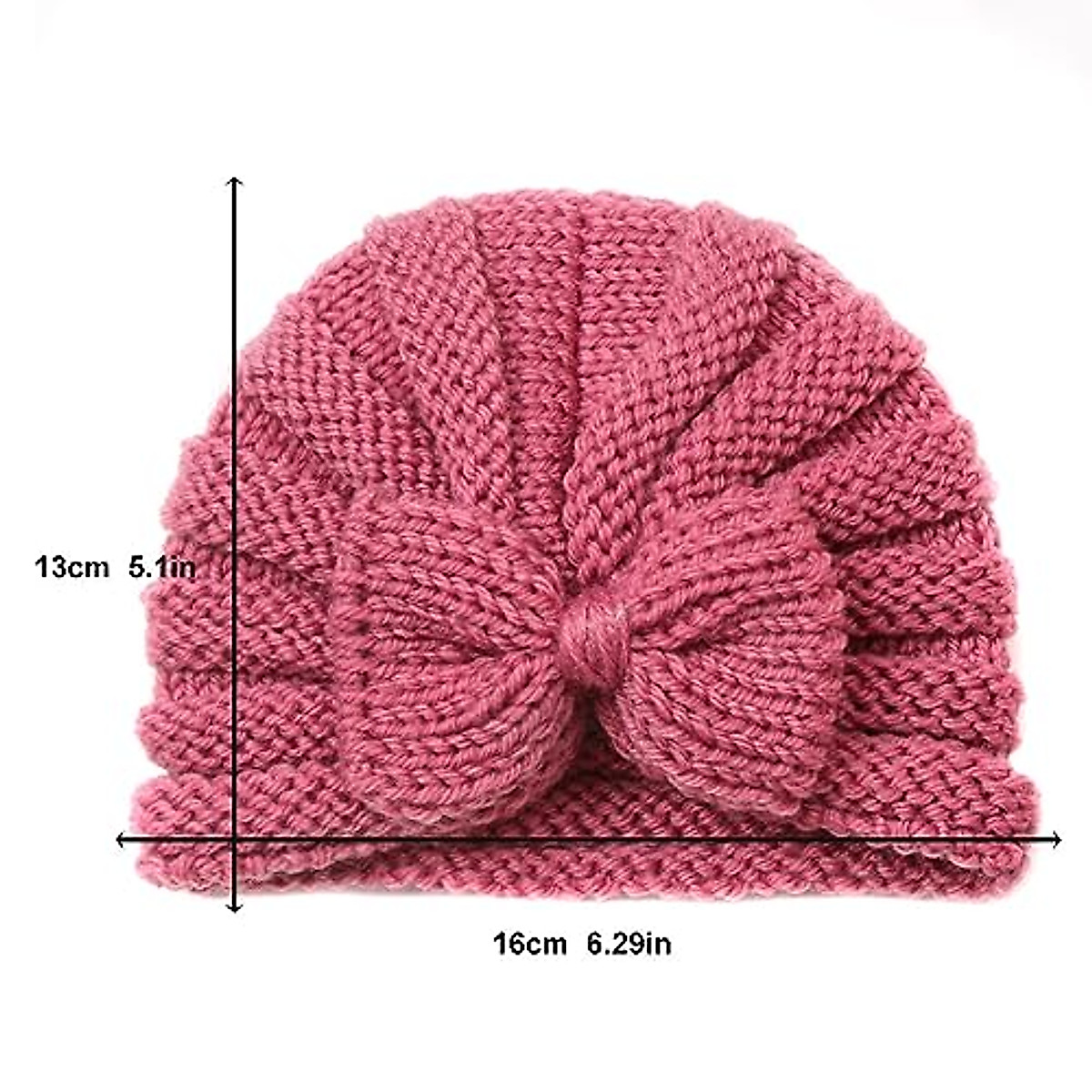 Winter Warm Baby Hat Cute Bow Girls Beanie Hat Knitted Infant Toddler Cap 0-3 Years Old, Purple