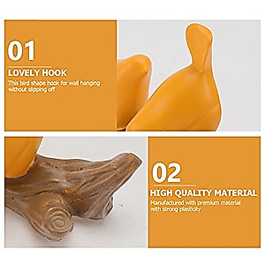 Cabilock Coat Hooks Bird Shape Hat Clothes Bag Wall Mount Hook Hanger Rack Holder for Home Decoration Yellow