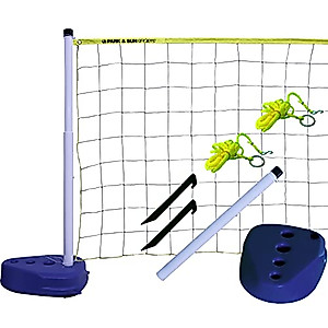 Park & Sun Sports Portable Indoor/Outdoor Swimming Pool Volleyball Net System, Blue, 24' W x 3' H