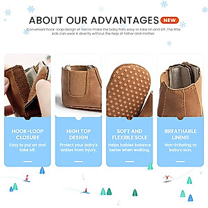 Meckior Baby Girls Cowboy Tassel Boots Side Zipper Moccasins Soft Bottom Non-Slip Toddler Shoe