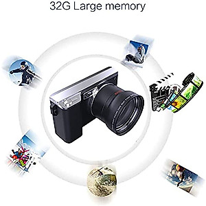 Digital Camera 24MP 4.0 Inch Touch Monitor Camera for Backpacking FHD Mini Compact Wide Angle Lens Pocket Camera for Photography(2 batteries Included)