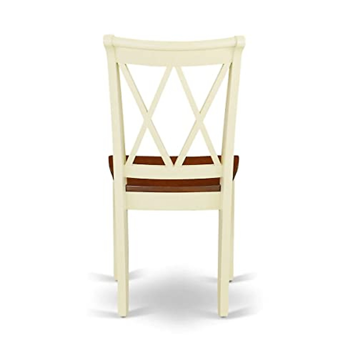 East West Furniture Dover 9 Piece Set Includes a Rectangle Dining Room Table with Butterfly Leaf and 8 Wood Seat Chairs, 42x78 Inch, Buttermilk & Cherry