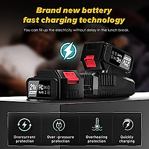 Takuoo 850 N.m Cordless impact wrench,1/2 inch Brushless Impact Wrench,Max Torque 640Ft-lbs(850N.m) electric wrench with 2pcs 4.0Ah Li-ion batteries.6 Sockets Power Impact Driver for Car Pipickup