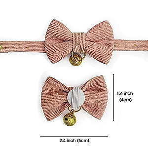 Cognatio Safety Quick Release Cat Collars, Soft Kitten Collars with Detachable Bow Tie and Bell, Pack of 2, Adjustable 20-30 cm