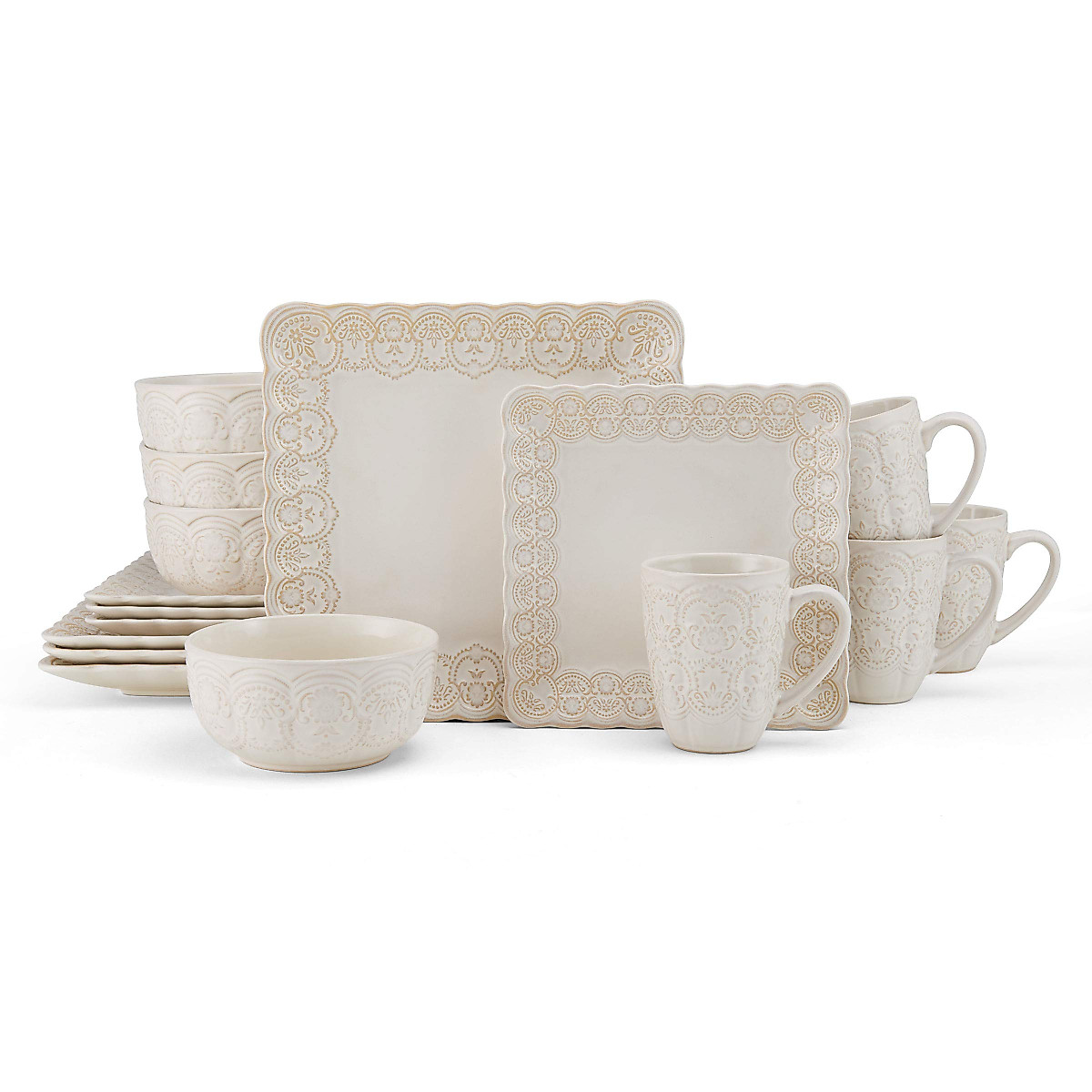 Pfaltzgraff 5270501 Madeleine 16-Piece Dinnerware Set, Assorted