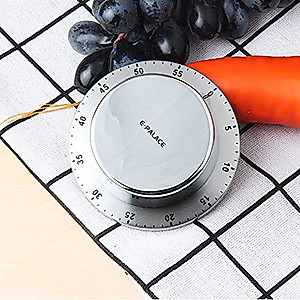 Kitchen Timer, Chef Cooking Timer Clock with Loud Alarm, No Batteries Required, 100% Mechanical - Magnetic Backing, Exquisite Stainless Steel Body