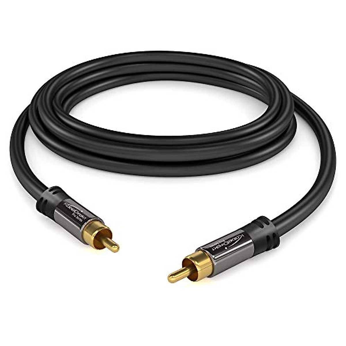 KabelDirekt – 15ft Long – RCA/Phono subwoofer Lead Cable, 1 to 1 RCA/Phono, Audio/Digital/Video (Coax Cable, RCA/Phono Male/Male Plugs, for amps/Hi-Fis, Audio Signals/Composite Video, 75 ohm, Black)