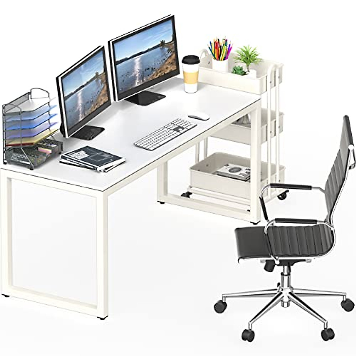 SHW Artwork Solo Desk, White