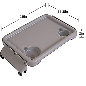 DMI Walker Tray, Rollator Tray, Mobility and Walker Accessory Tray Table Fits Most Standard Walkers, Folding with Two Cup Holders and Tool Free Assembly, 16 x 11.8
