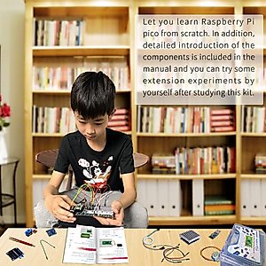 GeeekPi Micro Python Programing Kit for Raspberry Pi Pico, Breadboard, I2C 1602 LCD Display Module for Raspberry Pi Beginners & Software Engineer
