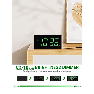 Extra Loud Vibrating Alarm Clock with Bed Shaker for Heavy Sleeper Deaf Hard of Hearing, Large LED Display Digital Clock for Bedroom,Dimmer,Night Light,USB Phone Charger,Battery Backup,Senior Teen Kid