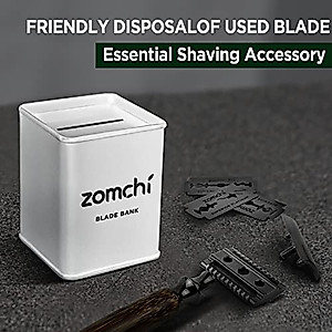 ZOMCHI Razor Blade Bank for Safety Razor Blade Storagement, Used Double Edge Safety Razor Blade Disposal Case (White)