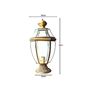 MODEBHD Retro European E27 LED Garden Landscape Waterproof Column Lamp Post Pillar Light Vintage Outdoor Table Lamp Rainproof Lawn Garden Lights Aluminum Street Post Lights