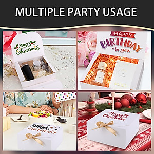LWYMX 12 Pack White Gift Boxes with Lids, Gift Boxes with lids bulk, Bridesmaid Proposal Box with Ribbon, Gift Boxes for Wedding, Birthday,Baby Shower and the other Parties.(White 10''x 8'' x 4'')