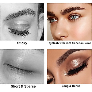 Rosarden Galaxy Glitter Mascara - Waterproof Long Lasting Mascara for Eyelashes - Shiny Sparkle Diamond Mascara - Makeup Mascara for Length and Volume - Smudge Proof Eyelash Mascara for Party Wedding