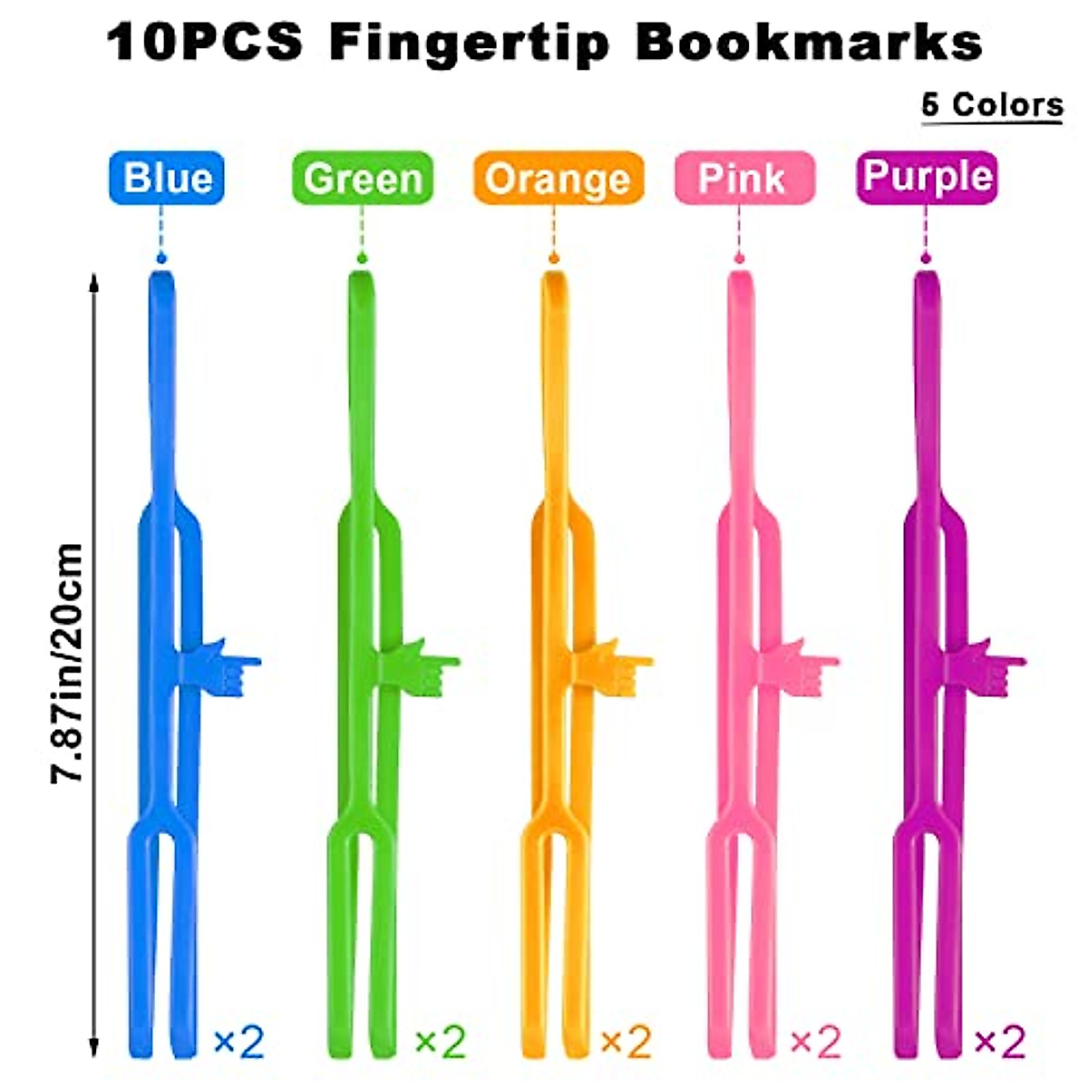 10Pcs Silicone Finger Point Bookmarks HMIEPRS Cute Elastic Fingertip Bookmarks Office School Supplies Ideal Gift for Women Girls Children at Christmas Thanksgiving New Year Birthday