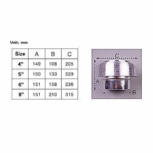 ATEYC Chimney Pot, 1Pcs 4-8 Inch Aluminum Mushroom Cowl for Air Roof Vent Heat Recovery Ventilation System Windproof Rainproof (Size : 8 Inch)