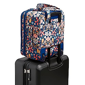 Vera Bradley Women's Softside Underseat Rolling Work Bag, Enchanted Mandala Blue, One Size