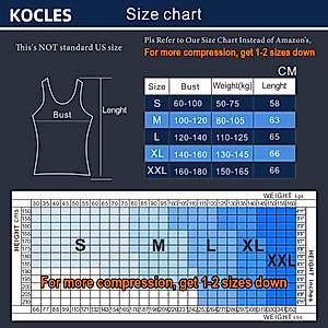 KOCLES Men's Compression Tank Top Slimming Body Shaper Vest Shirts Abs Abdomen Slim Undershirts Gym Weight Loss Workout Clothing (Black, Large)