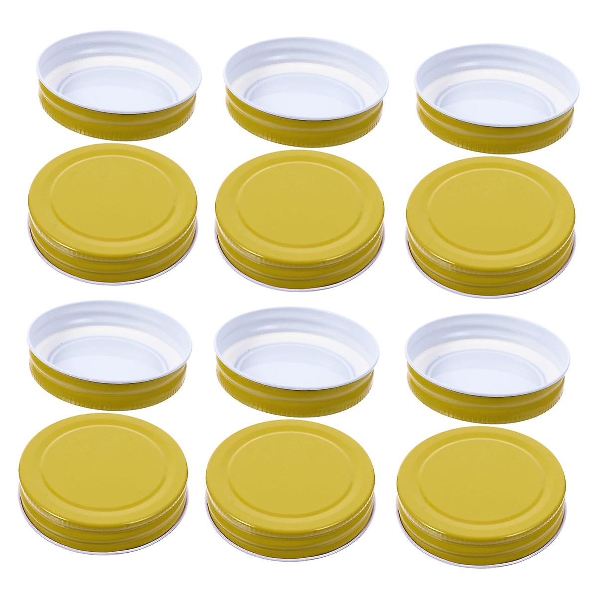SHOWERORO 12Pcs Leakproof Tinplate Mason Jar Lids Sealing Caps for Bottles Storage Solid Covers for Canning and Preserving Fits Standard Jars