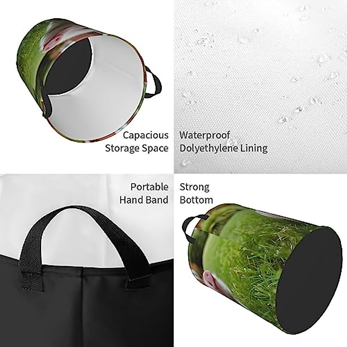 Naughty Pig Baby Laundry Basket Protable Circular Laundry Hamper Storage Bin Organizer With Handles For Bathroom,Bedroom Clothes