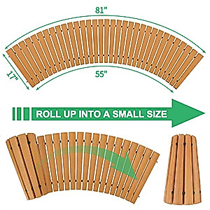 RELIANCER 6' Wooden Garden Pathway,Outdoor Roll Out Cedar Curved Walkway,Patio Path Decorative Garden Boardwalk Walkways,Weather-Resistant Roll Up Beach Wood Road Floor,Wedding Party Pathways