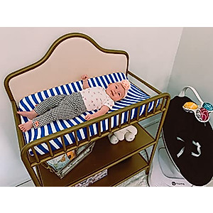 Changing Pad Cover – Premium Baby Changing Pad Covers 4 Pack – Boy or Girl Changing Pad Cover – Pure Jersey Machine Washable Navy and White Changing Table Cover – Diaper Changing Pad Cover Sheets