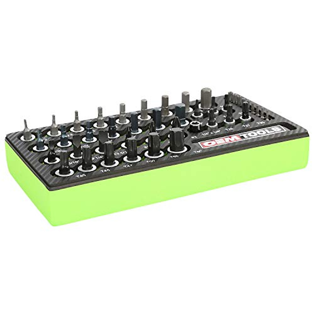 OEMTOOLS 23992 44 Piece Multi Drive Star Socket Set With Custom Fit Tray, Heat Treated, Alloy Steel Master Torx Set With SAE and Metric Hex Sockets, Chrome and Green