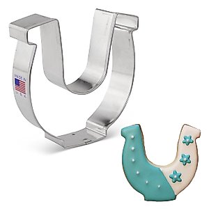 Lucky Horseshoe Cookie Cutter, 4.25" Made in USA by Ann Clark