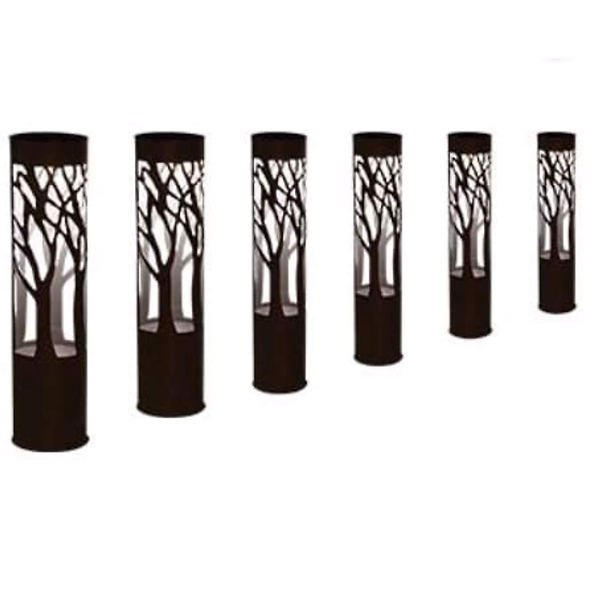 Upromax Outdoor Removable Solar Bollard Landscape Path Lights for The Garden, Patio, Walkway, Yard, and Backyard w/ 6 Solar Lights Set, LED, Waterproof, Easy Assembly. Black.