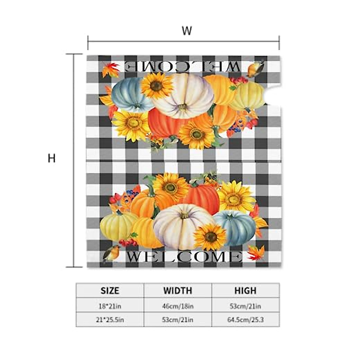 Fall Magnetic Mailbox Covers Standard Size 18 X 21 Welcome Pumpkin Sunflower Plaid Mailbox Cover Autumn Thanksgiving Decorations Mailbox Wrap Post Letter Box Covers Decor for Outdoor Home Garden