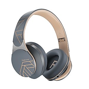 PowerLocus Bluetooth Headphones Over Ear, 40H Playtime with 4 EQ Modes, Wireless Headphones with Microphone, Hi-Fi Stereo Foldable Headset, FM Radio, Micro SD/TF, Deep Bass for Travel/PC/Cell Phones