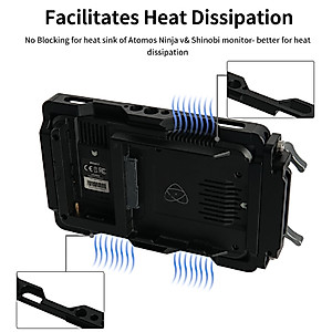 ANDYCINE Ninja V Plus Monitor Cage with Sunhood Compatible for Atomos Ninja V/Ninja V+,Atomos Shinobi, Atomos ZATO Connect Built-in NATO Rails and HDMI Cable Clamp