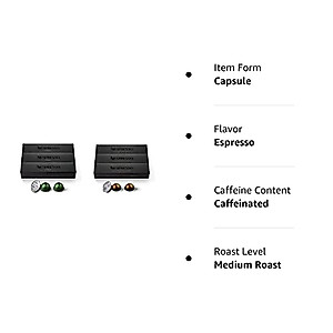 Nespresso Capsules VertuoLine, Stormio, Dark Roast Coffee, 30 Count Coffee Pods, Brews 7.8oz & Capsules VertuoLine, Double Espresso Chiaro,Medium Roast Espresso Coffee, Coffee Pods, 30 Count