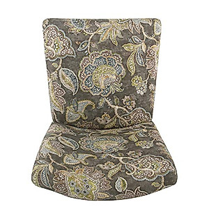 HomePop Parsons Classic Upholstered Accent Dining Chair, Set of 2, Multicolor Gray Floral