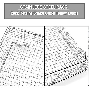 Air Fryer Basket, Compatible with Cuisinart TOA-60 Serie/TOA-65 Air Fryer, 304 Food-Grade Stainless Steel Wire Rack Cooling Racks For Cookies, Bread, Cakes, Oven Cooking
