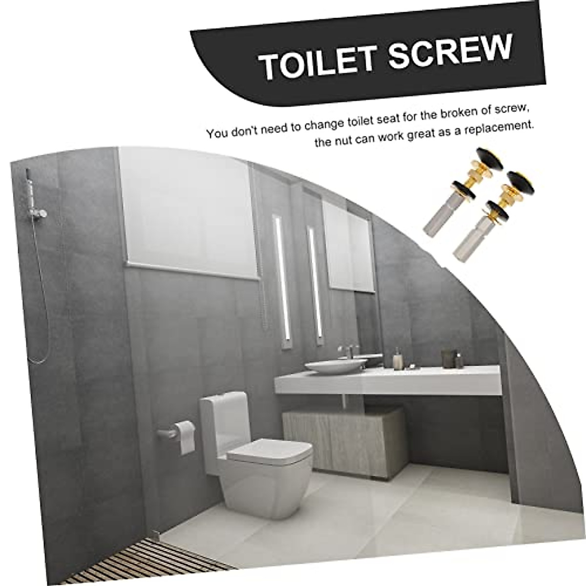 Housoutil 3sets Toilet Accessories Universal Toilet Seat Screws and Bolts Set for Easy Installation 2pcs*3