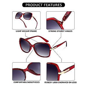 FEISEDY Vintage Square Polarized Sunglasses Trendy Cateye Ladies Oval Elegant Sun Glasses for Women Men B2760