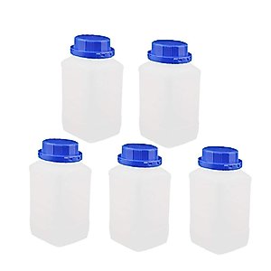 New Lon0167 5Pcs 1000ml Plastic Square Wide Mouth Chemical Sample Reagent Bottle Thickening(5 Stücke 1000 ml Kunststoff Quadratischen Weithals Chemische Probe Reagenz Flasche Verdickung