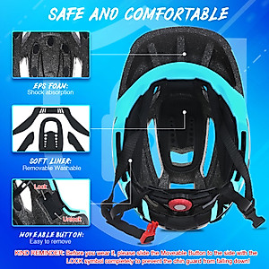 Lixada Kids Bike Helmet Adjustable Detachable Full Face Helmet for Cycling Helmet for Children Bicycle, Skateboard, Scooter, Protective Gear (20.5-22 Inches)