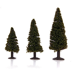 15pcs Green Scenery Landscape Model Cedar Trees with Box