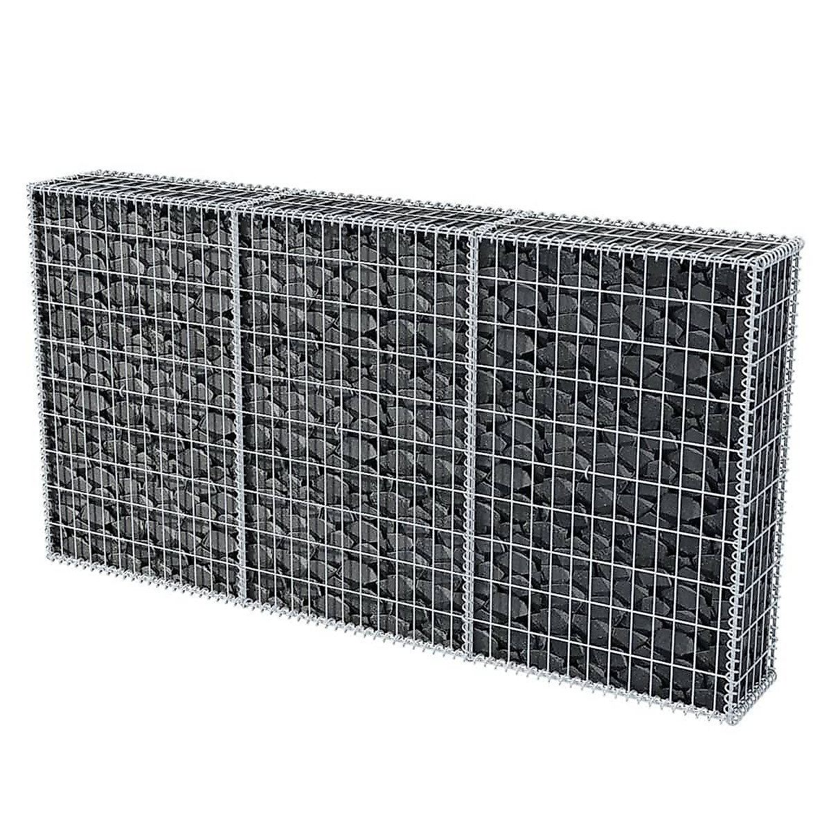loibinfen Galvanized Steel Fence Panel Outdoor Privacy Fence Screen Gabion Basket for Retaining Wall Block Gabion Cages Outdoor Decorative Fences Fencing for Garden,Yard, 78.7"x11.8"x39.4" -AA
